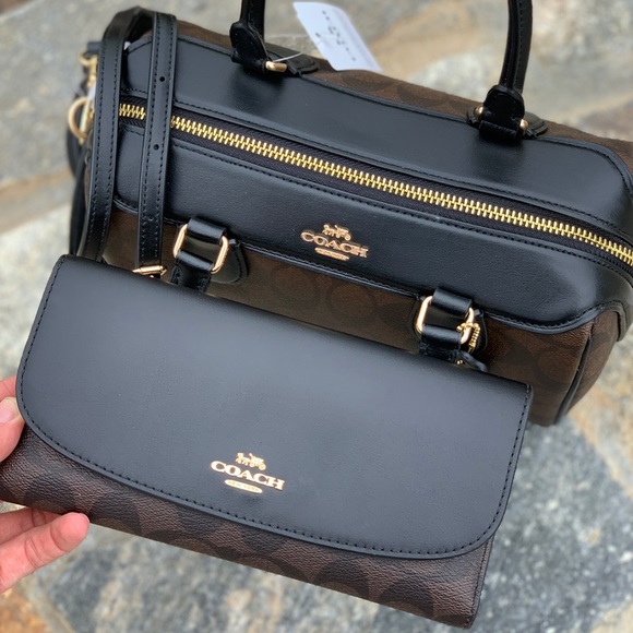 Coach | Bags | Coach Signature Mini Bennett Crossbody Satchel Set ...